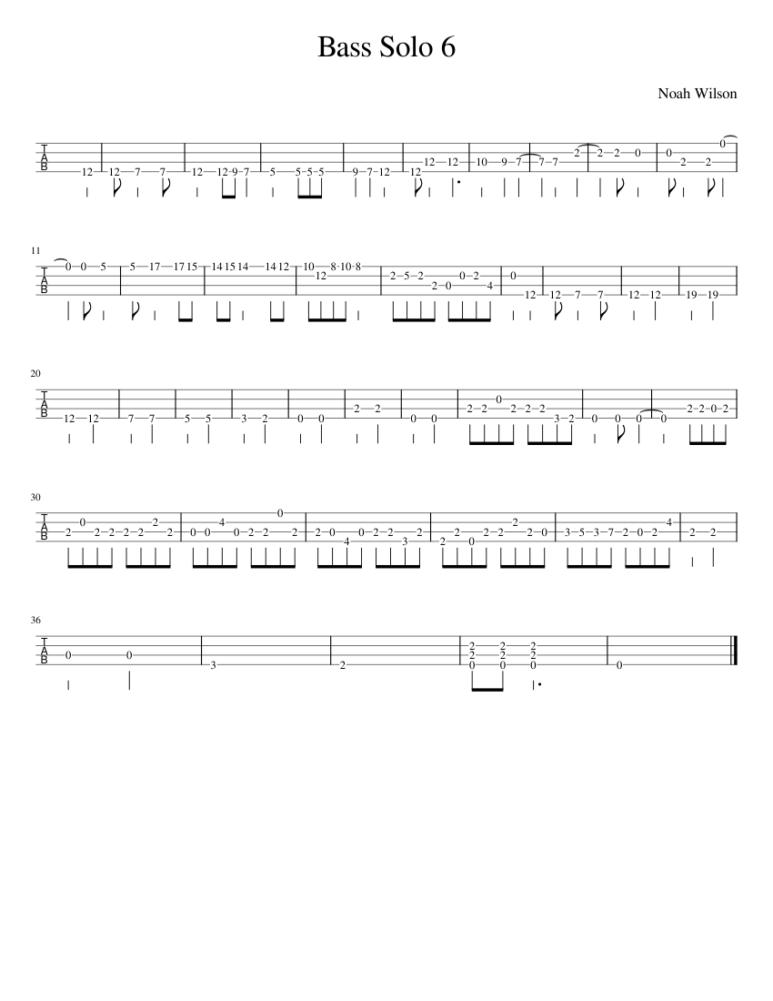 Bass Solo 6 Sheet music for Bass guitar (Solo) | Musescore.com