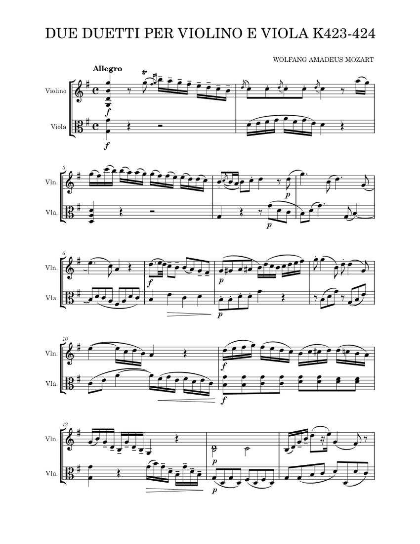DUE_DUETTI_PER_VIOLINO_E_VIOLA Sheet music for Violin, Viola (String Duet) | Musescore.com