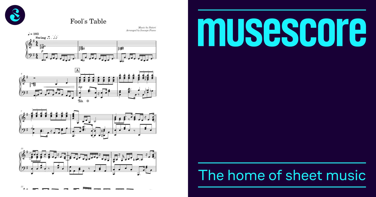 fool's table [Piano] / Natori Sheet Music for Piano (Solo) | MuseScore.com