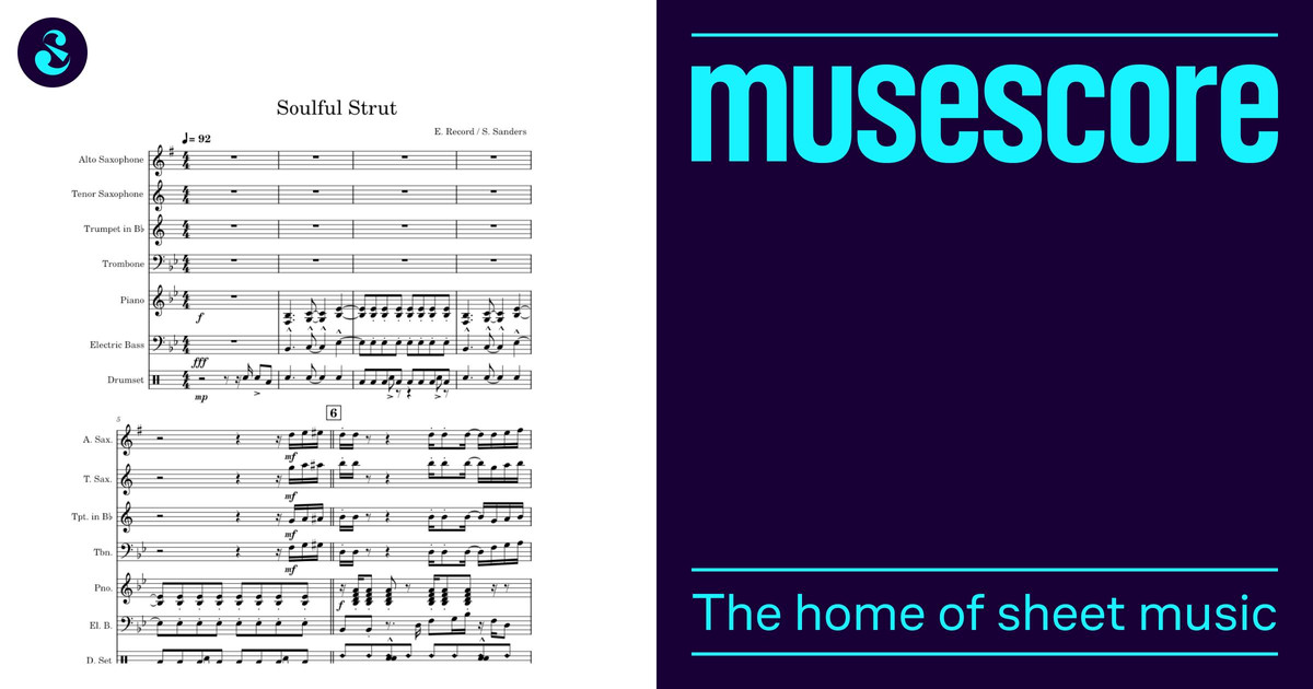 Soulful strut – Young-Holt Unlimited Soulful Strut MScore Sheet Music for Piano, Trombone ...