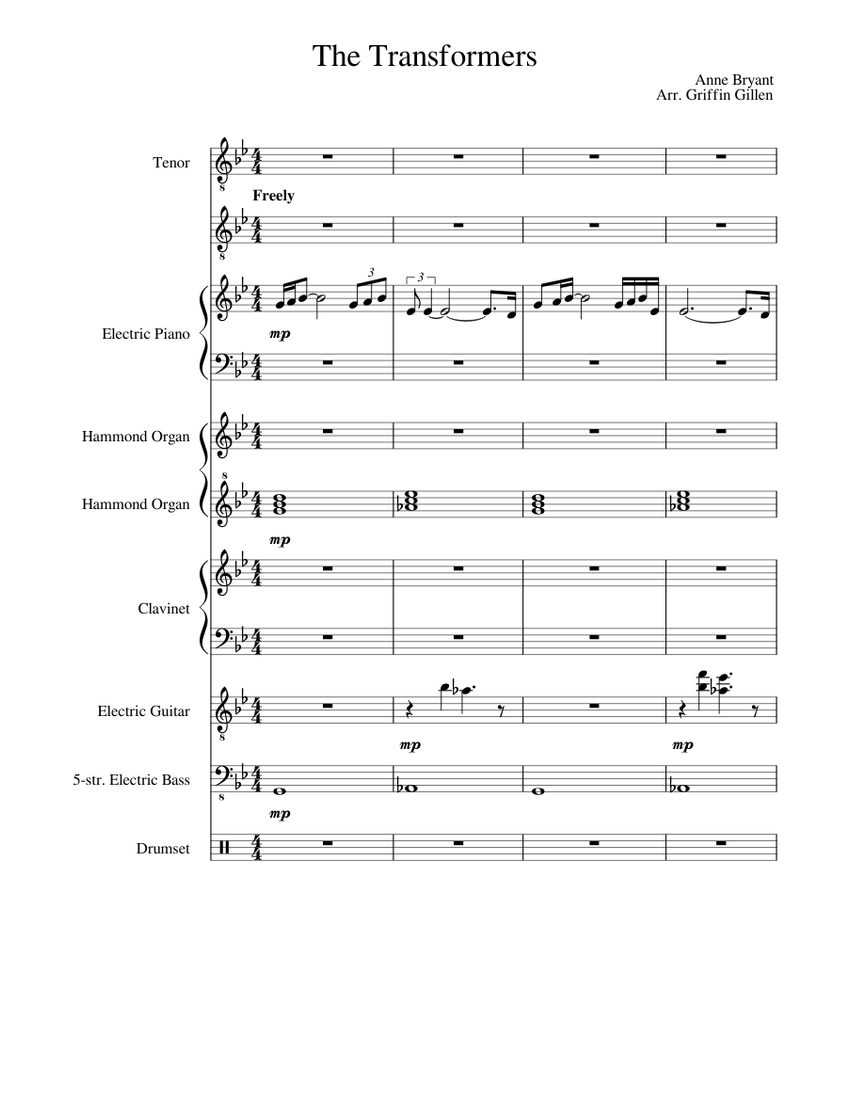Transformers Theme (My Arrangement) (8-27-18) Sheet Music for Piano ...