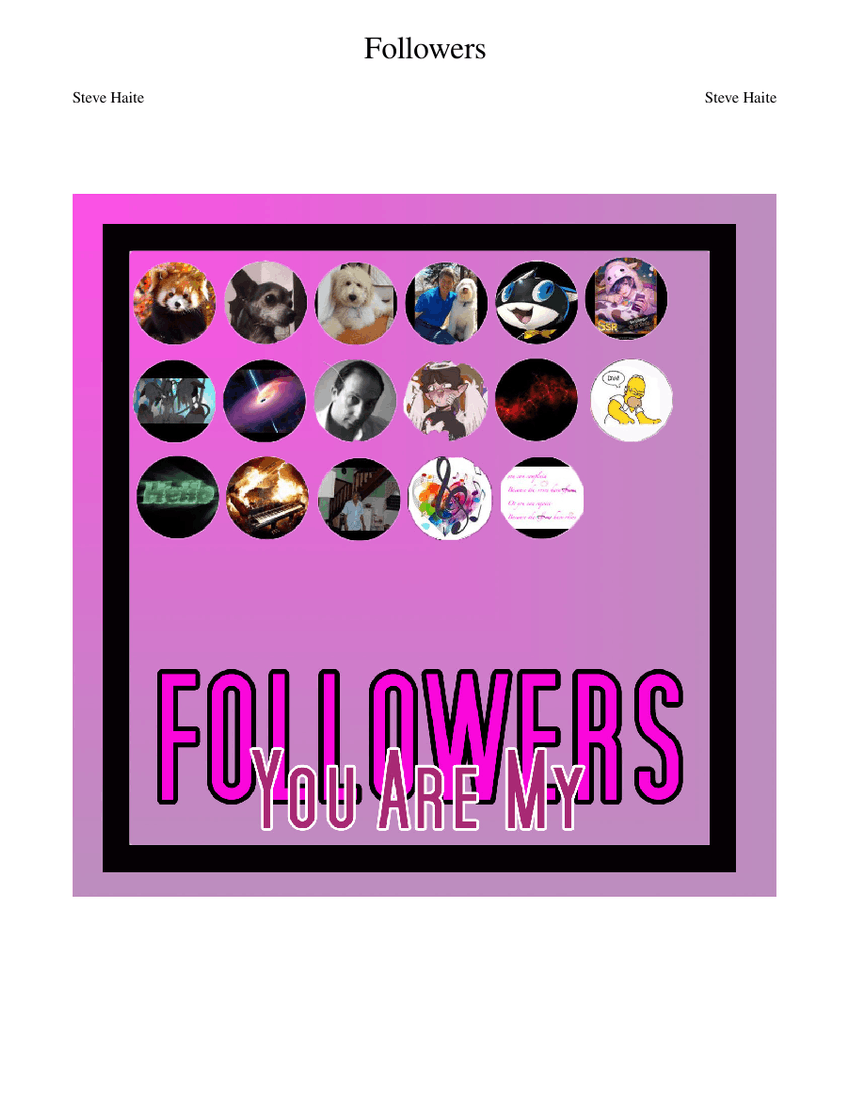 Followers Sheet music for Piano, Organ, Kazoo, Guitar & more ...