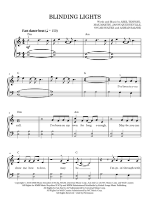 The Weeknd - Blinding Lights Sheet Music for Piano (Solo) easy ...