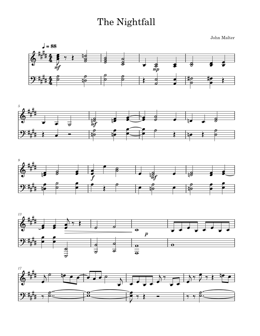 The Nightfall Sheet music for Piano (Solo) | Musescore.com