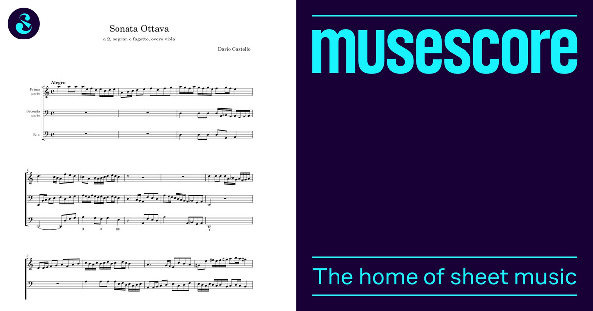 Sonata Ottava - Dario Castello Sheet music for Violin, Cello (Mixed Trio) | Musescore.com