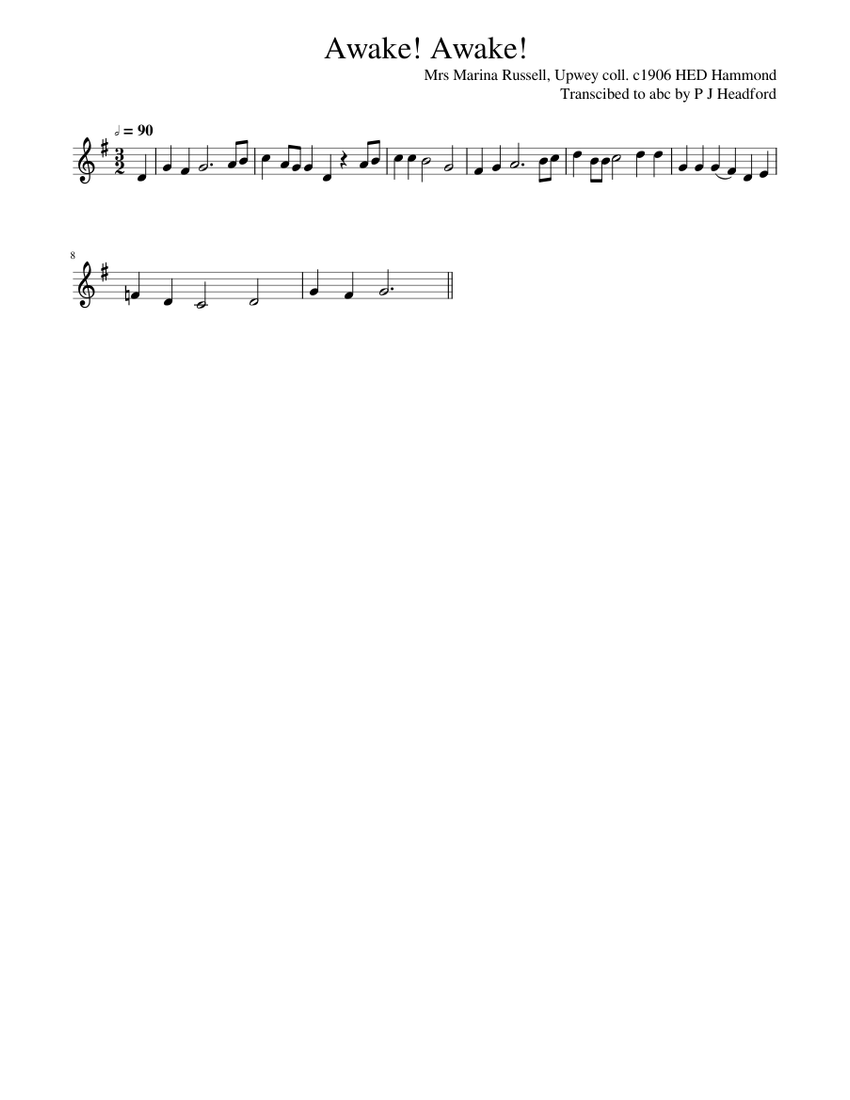 Awake! Awake! Sheet music for Piano (Solo) Easy | Musescore.com