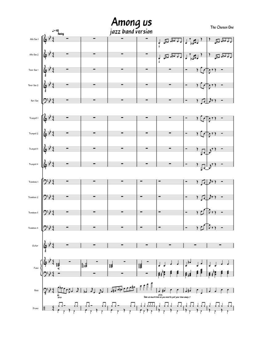 Among Us Drip – Leonz Among Us Jazz band version Sheet Music for Piano ...