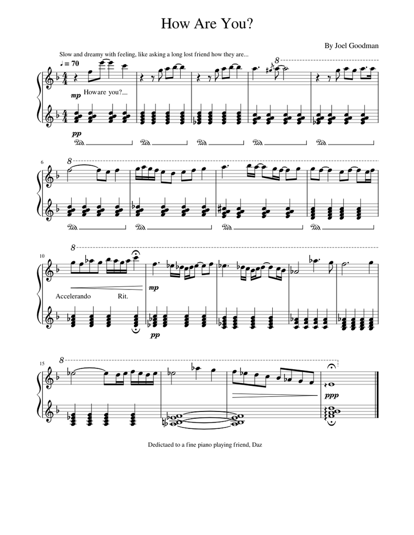 How Are You Sheet music for Piano (Solo) Easy | Musescore.com