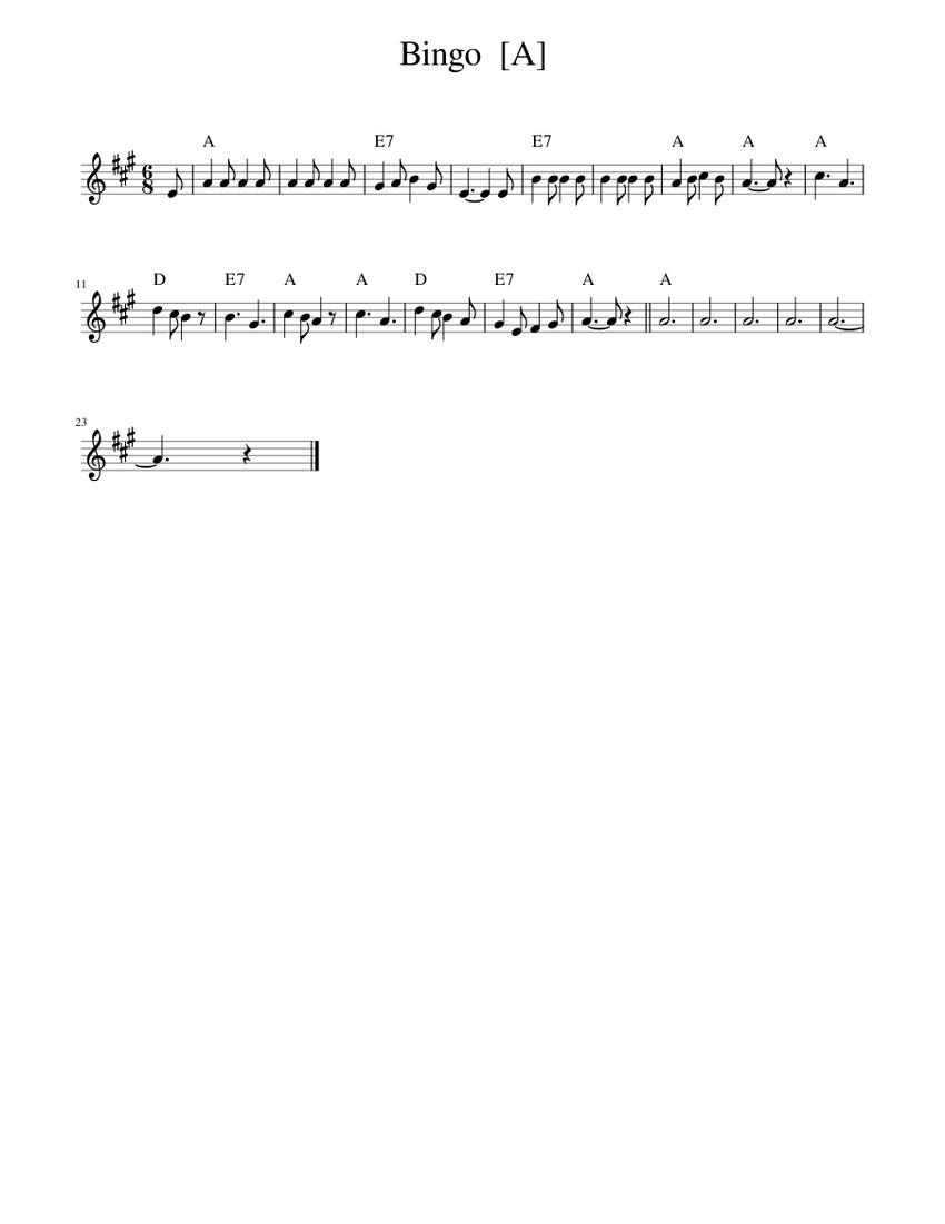 Bingo Sheet music for Piano (Solo) | Musescore.com