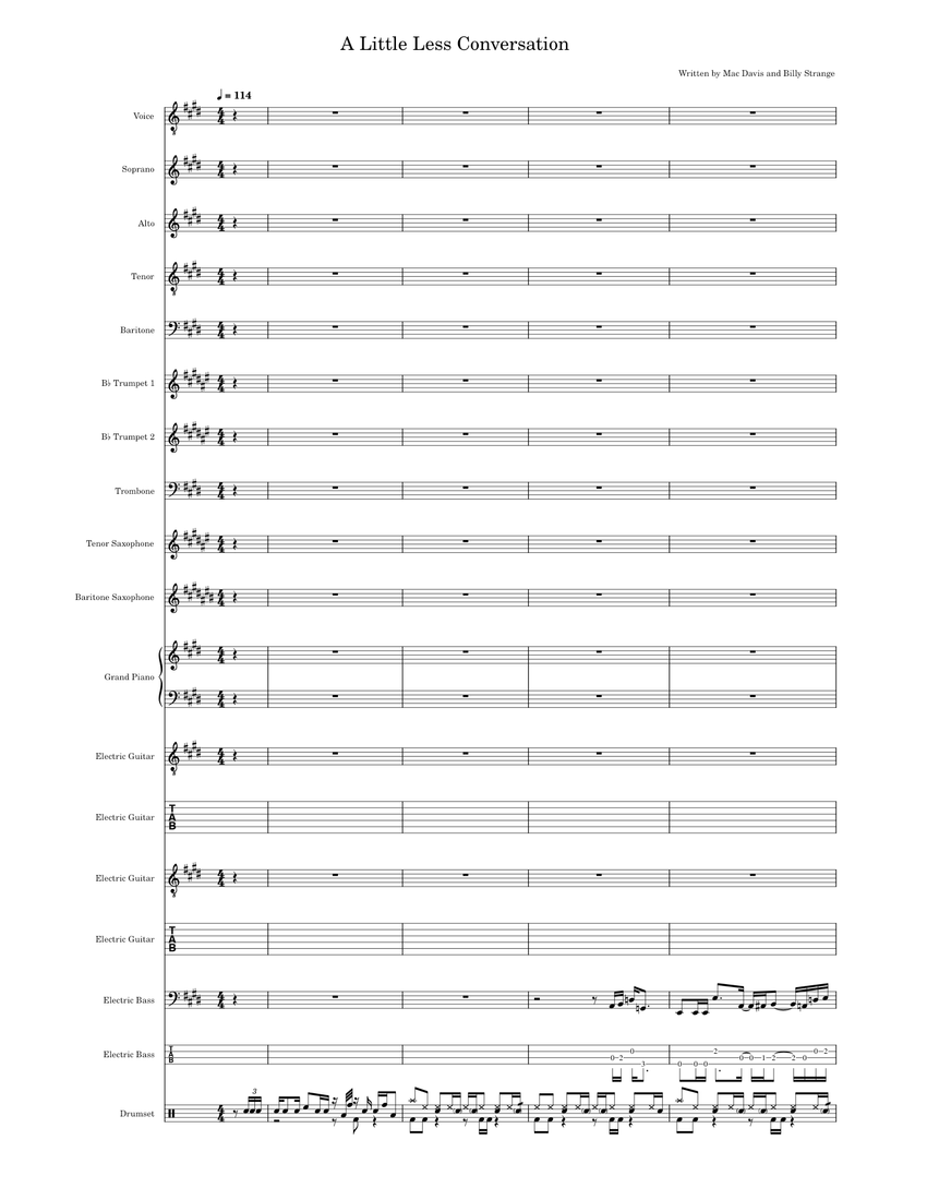 A Little Less Conversation – Elvis Presley Sheet Music and Tab with ...