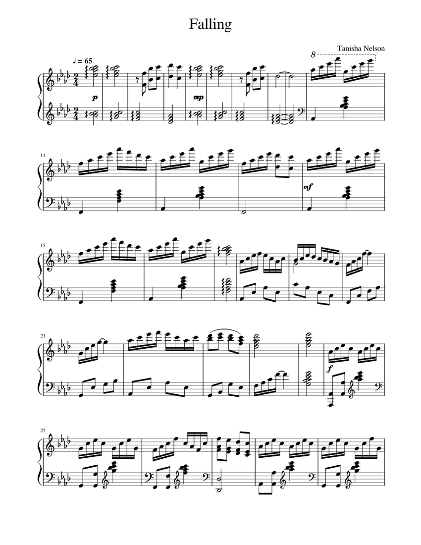 Falling - original piece Sheet music for Piano (Solo) | Musescore.com