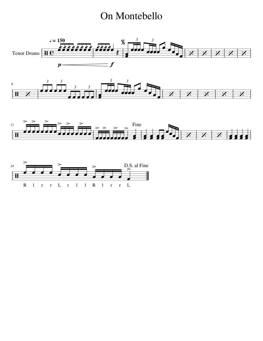 On Montebello Sheet music for Tenor drum (Solo) | Musescore.com