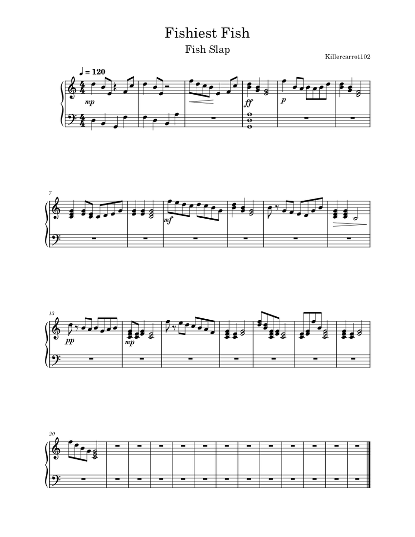 Fishiest Fish Sheet music for Piano (Solo) | Musescore.com