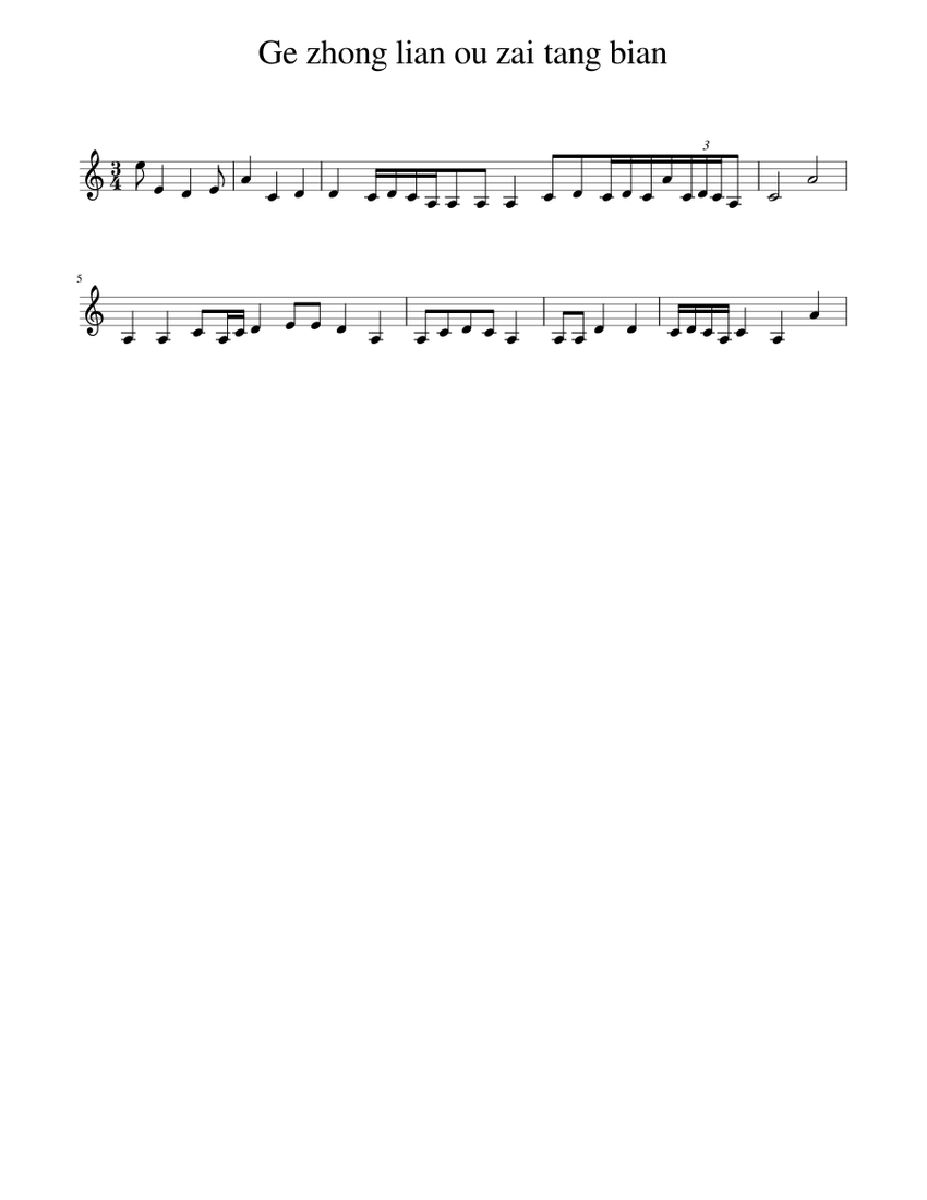 Ge zhong lian ou zai tang bian Sheet music for Piano (Solo) Easy ...