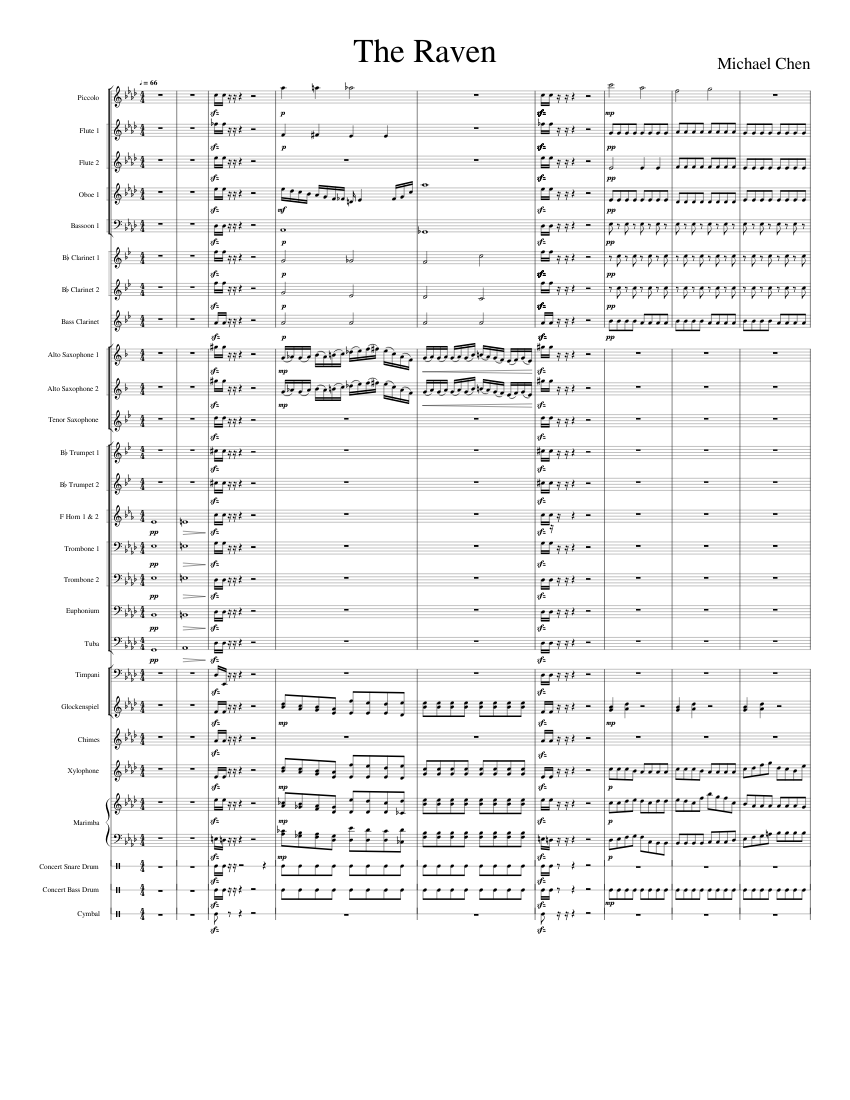 2. The Raven Sheet music for Trombone, Euphonium, Tuba, Flute piccolo ...