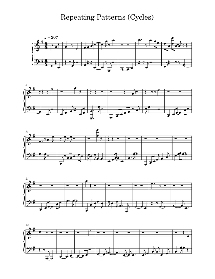 Repeating Patterns (Cycles)(Expanded) Sheet music for Piano (Solo ...