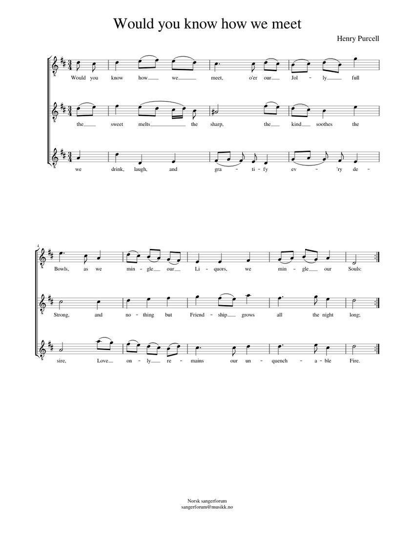 Would you know how we meet Sheet music for Tenor (Choral) | Musescore.com
