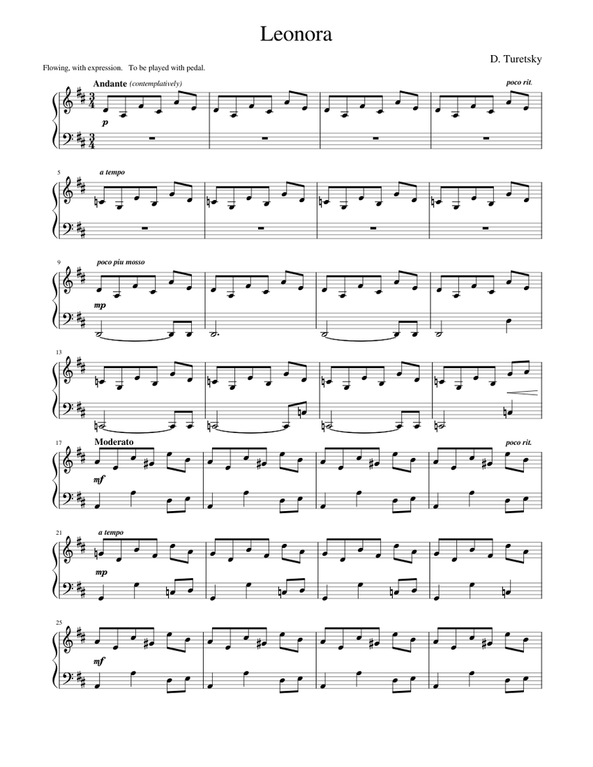 Leonora Sheet Music for Piano (Solo) | MuseScore.com