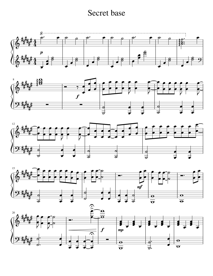 Secret_base=)) Sheet Music for Piano (Solo) | MuseScore.com