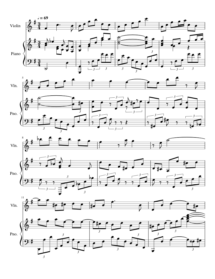 Violin score 2 Sheet music for Piano, Violin (Solo) | Musescore.com