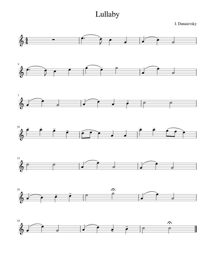Lullaby Sheet music for Flute (Solo) | Musescore.com