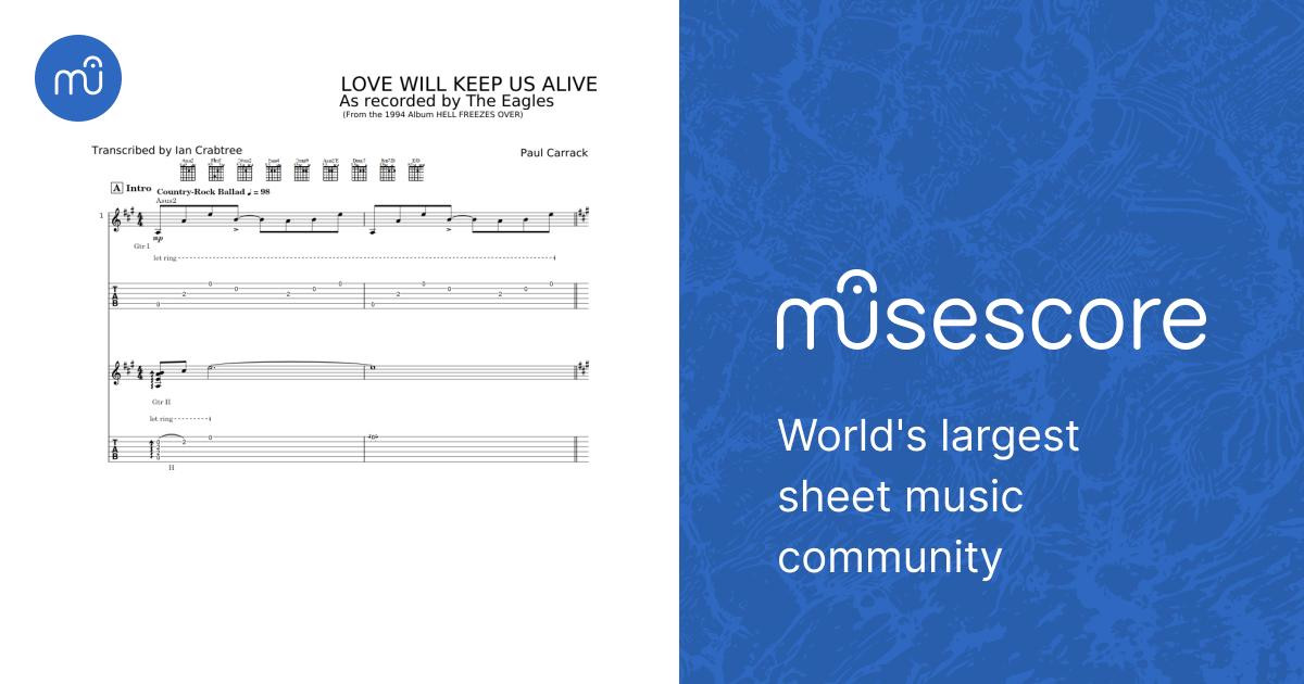 Love will keep us alive - Eagles Sheet Music and Tab with Chords for ...