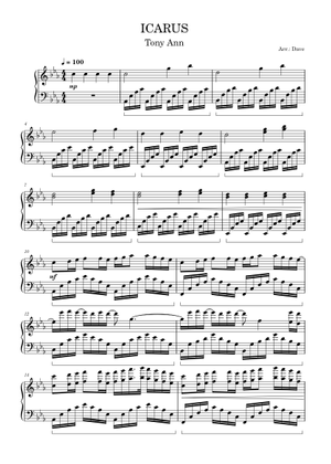 Play Official version of ICARUS Sheet Music by Tony Ann for Piano ...