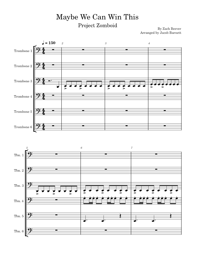 Maybe We Can Win This – Zach Beever from Project Zomboid Sheet Music ...
