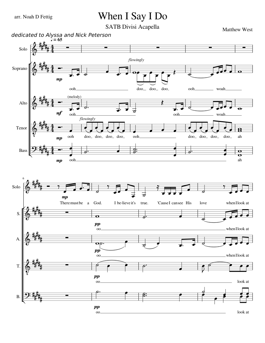 When I Say I Do Sheet Music for Soprano, Alto, Tenor, Bass voice & more ...