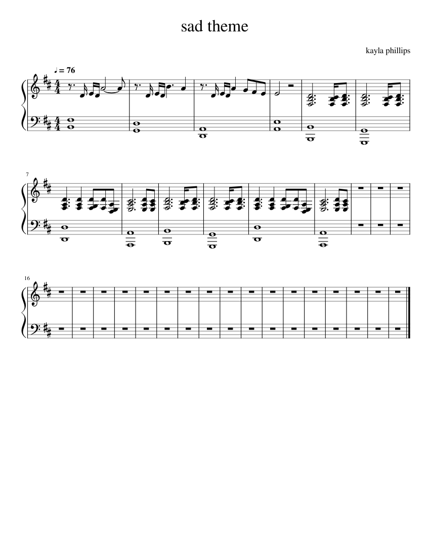 sad_theme Sheet music for Piano (Solo) | Musescore.com