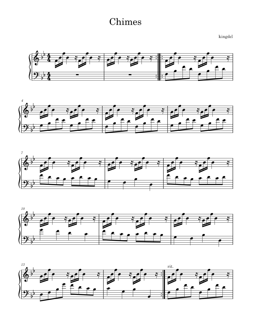 Chimes Sheet music for Celesta (Solo) | Musescore.com