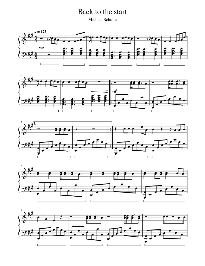 Back to the start Sheet Music for Piano (Solo) | MuseScore.com