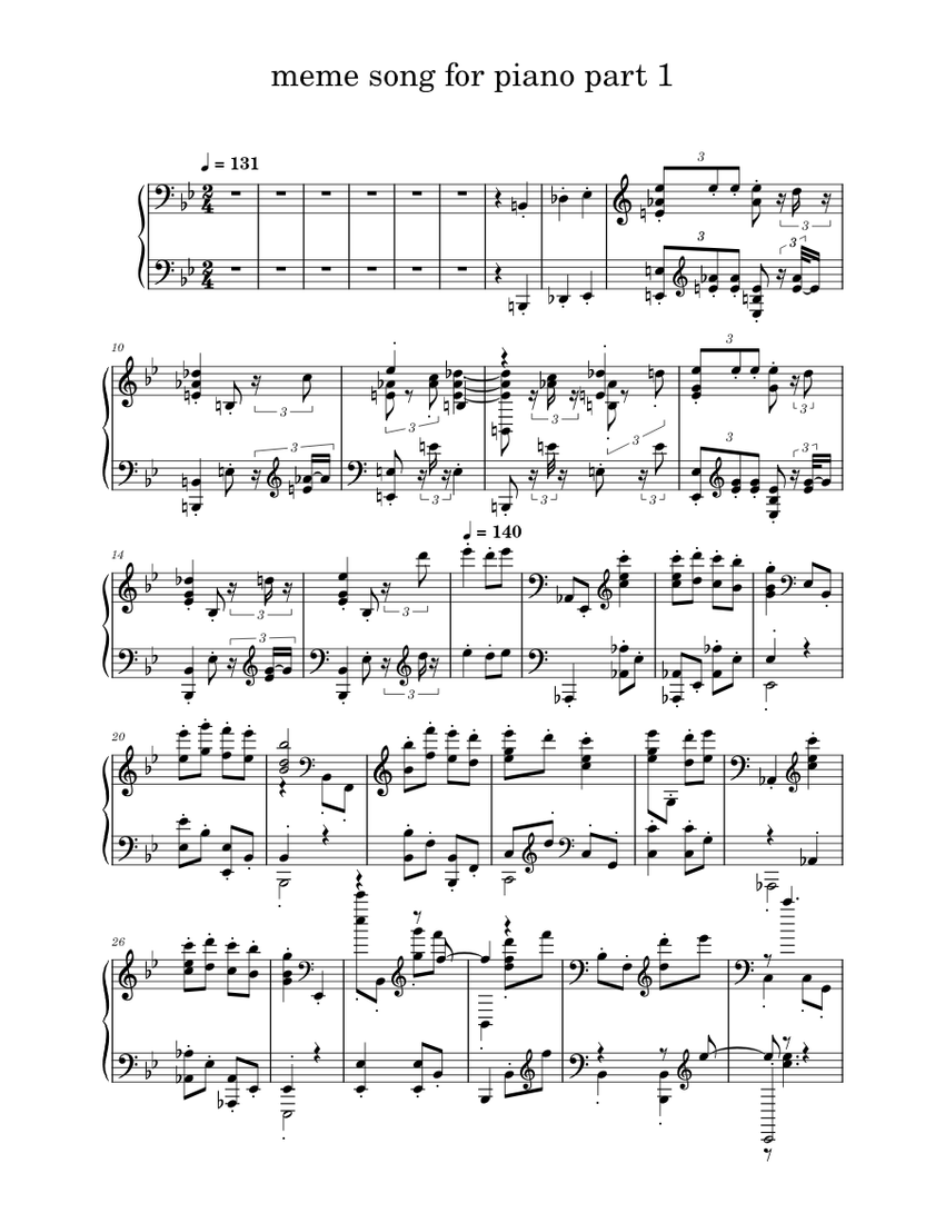 meme song for piano part 1 Sheet music for Piano (Solo) | Musescore.com