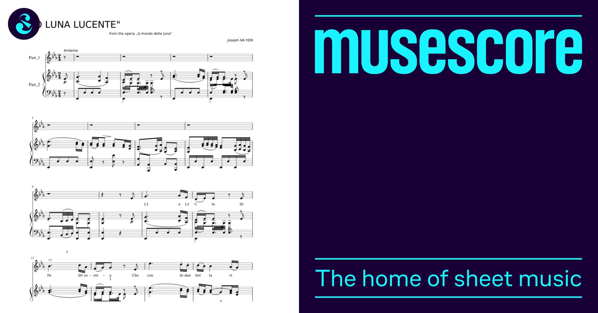 O luna lucente – Joseph Haydn O Luna lucente - Joseph HAYDN Sheet music ...