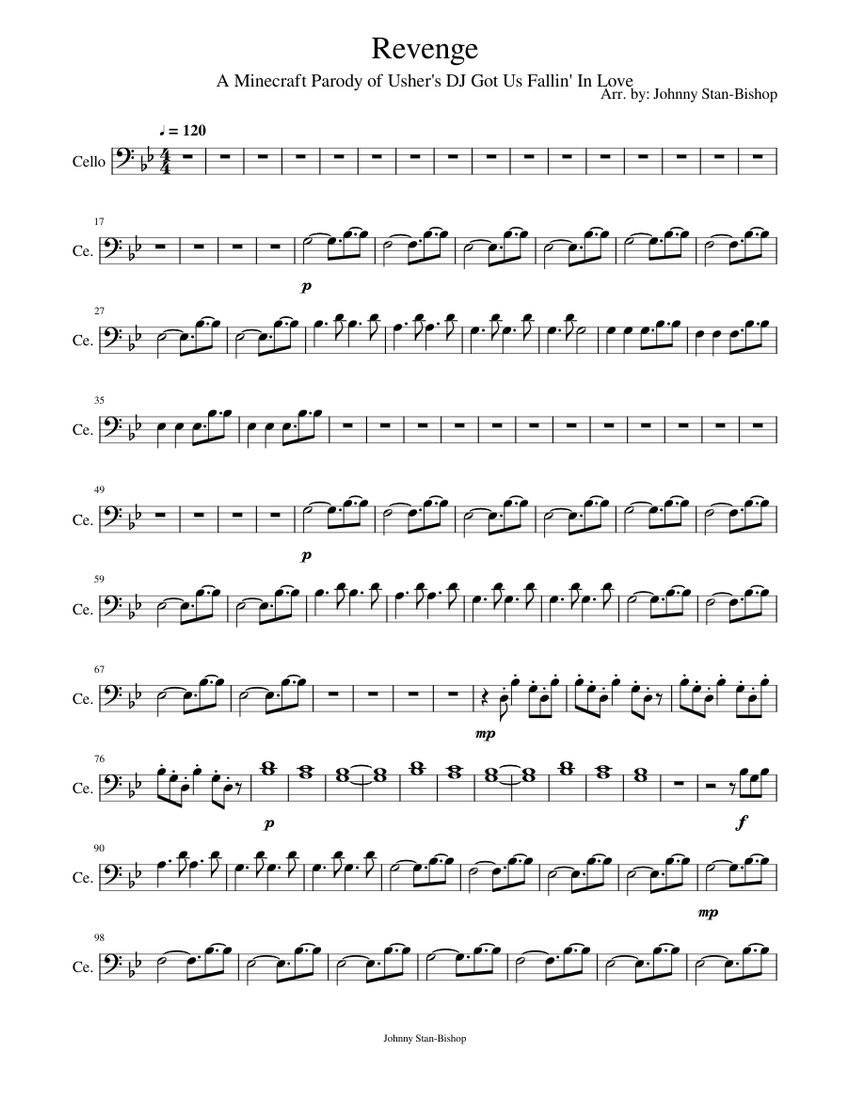 Revenge Minecraft Cello Sheet music for Cello (Solo) | Musescore.com