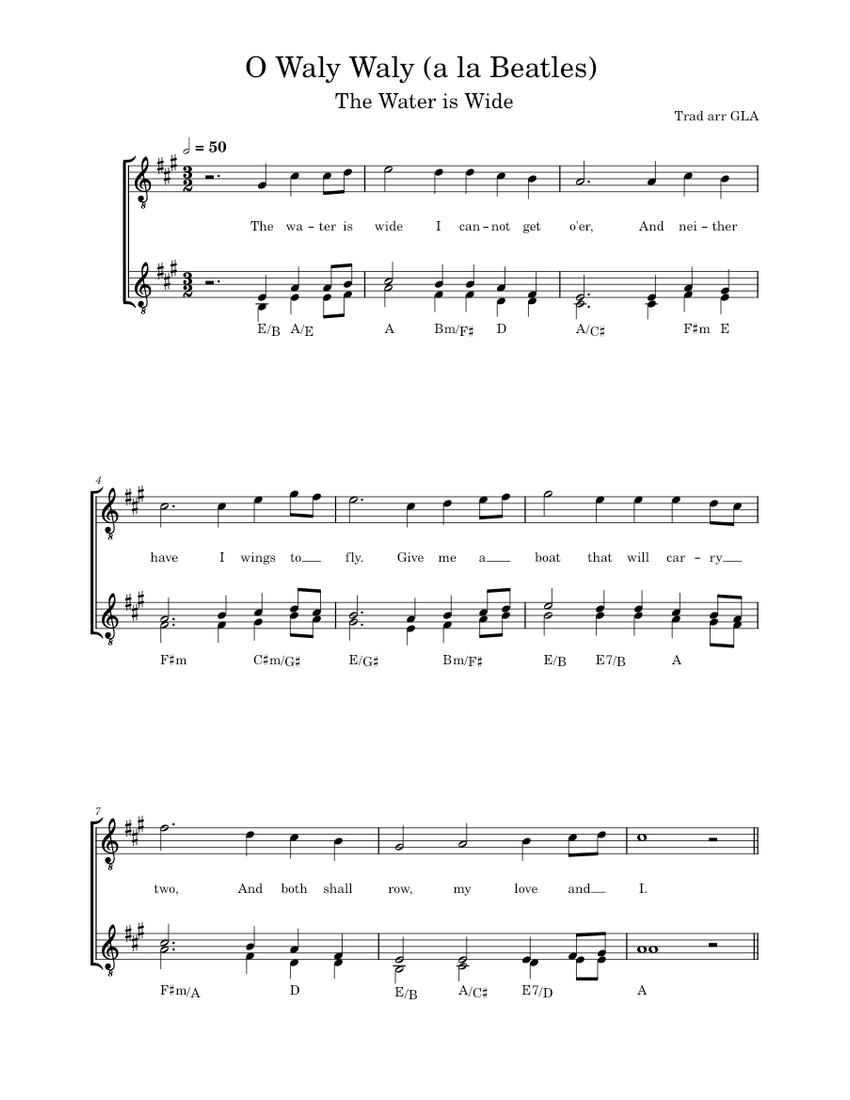 O waly waly – Misc Traditional O Waly Waly Sheet music for Female, Male ...