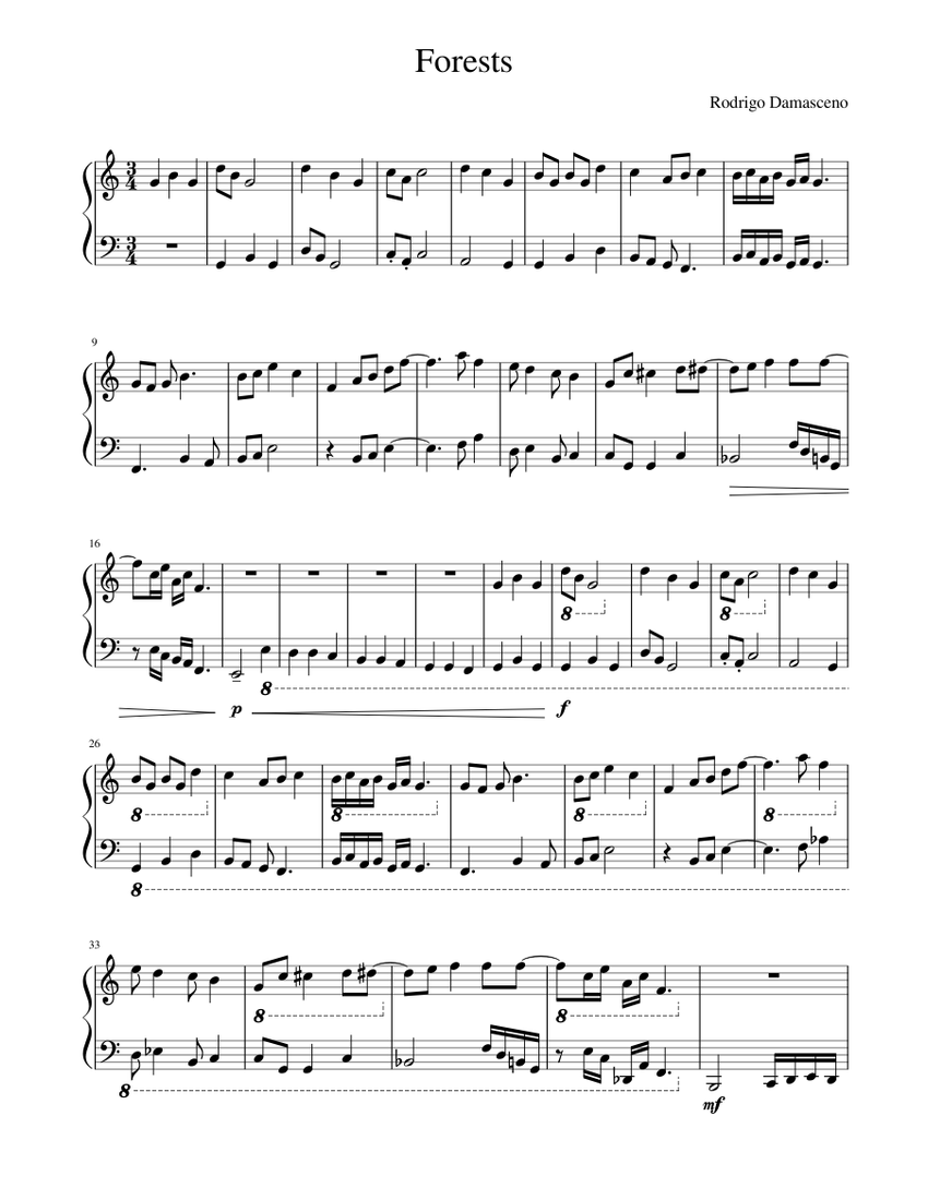 Forests Sheet music for Piano (Solo) Easy | Musescore.com