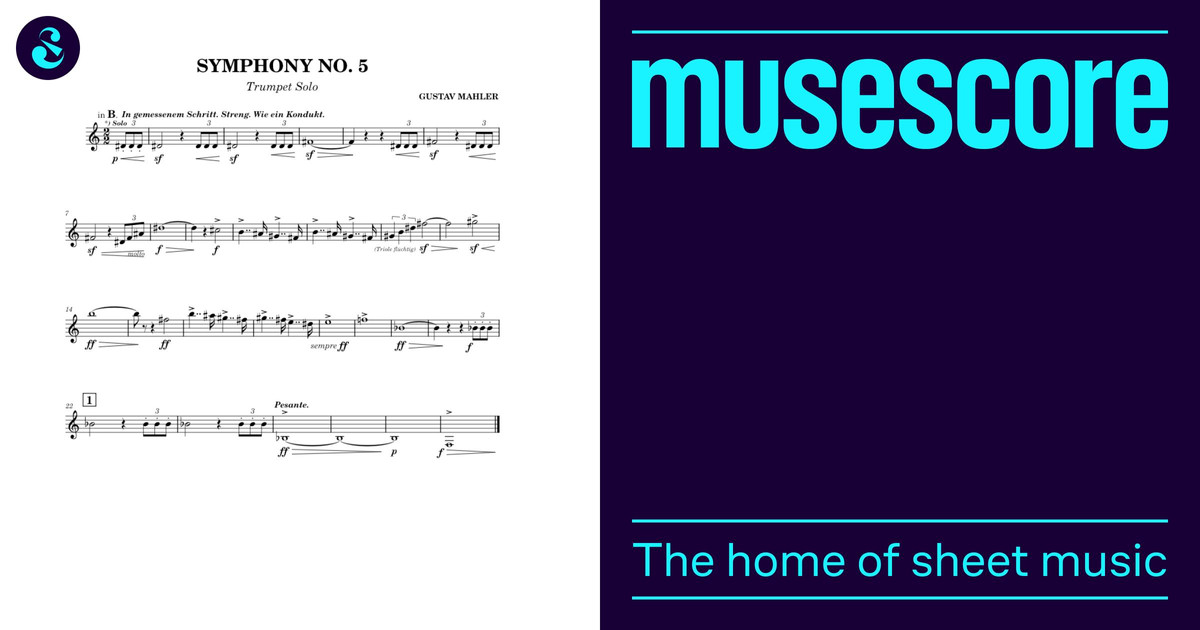 Mahler 5: Trumpet Solo Sheet music for Trumpet other (Solo) | Musescore.com