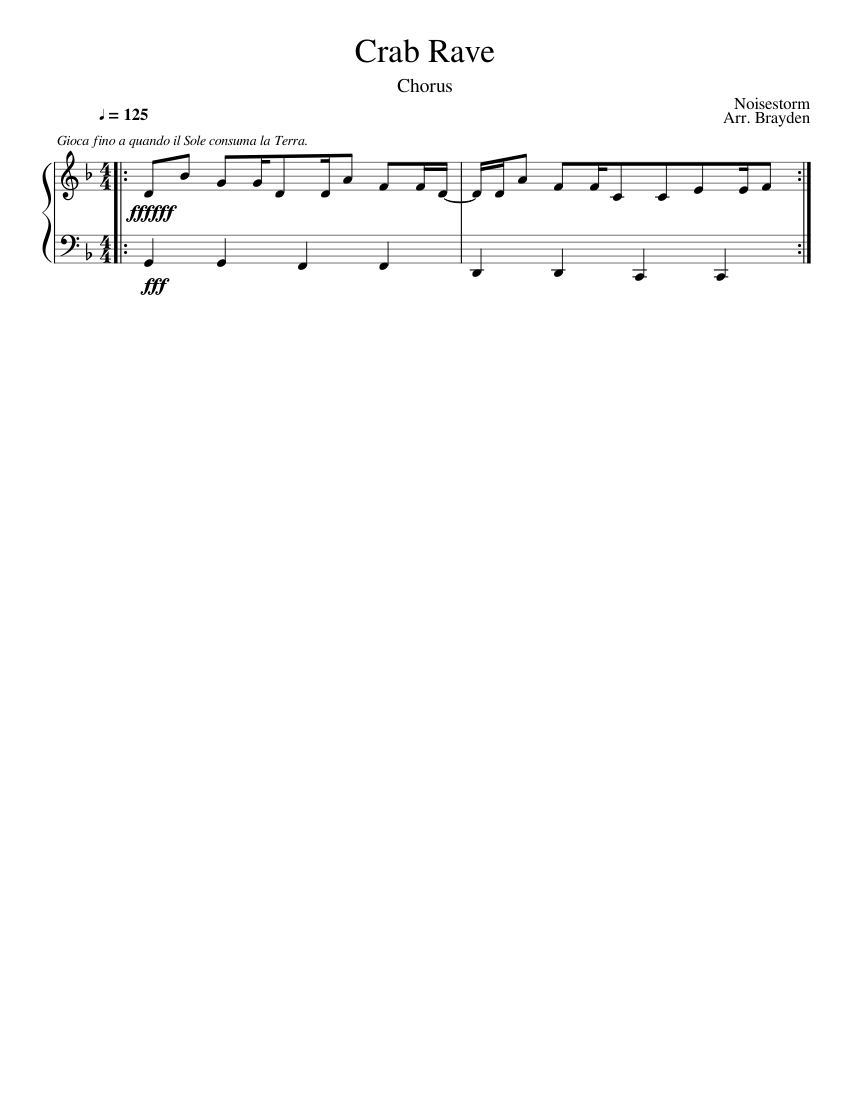 Crab Rave Sheet music for Contrabass, Steel drums (Mixed Duet ...