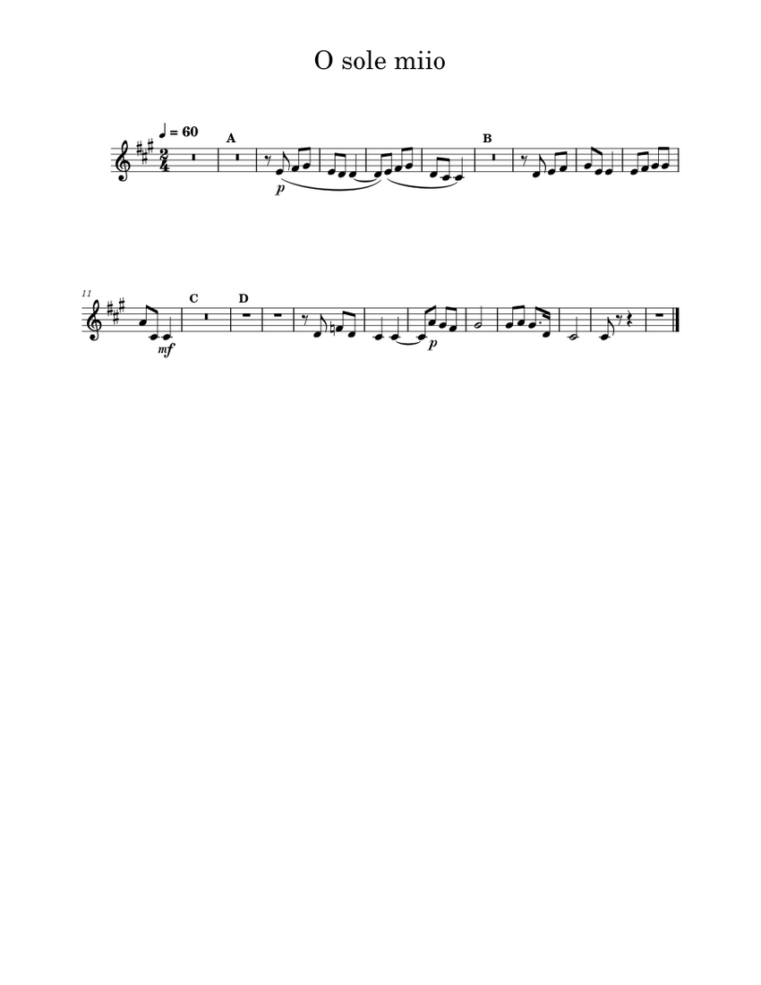 O sole miio Sheet Music for Clarinet in b-flat (Solo) | MuseScore.com