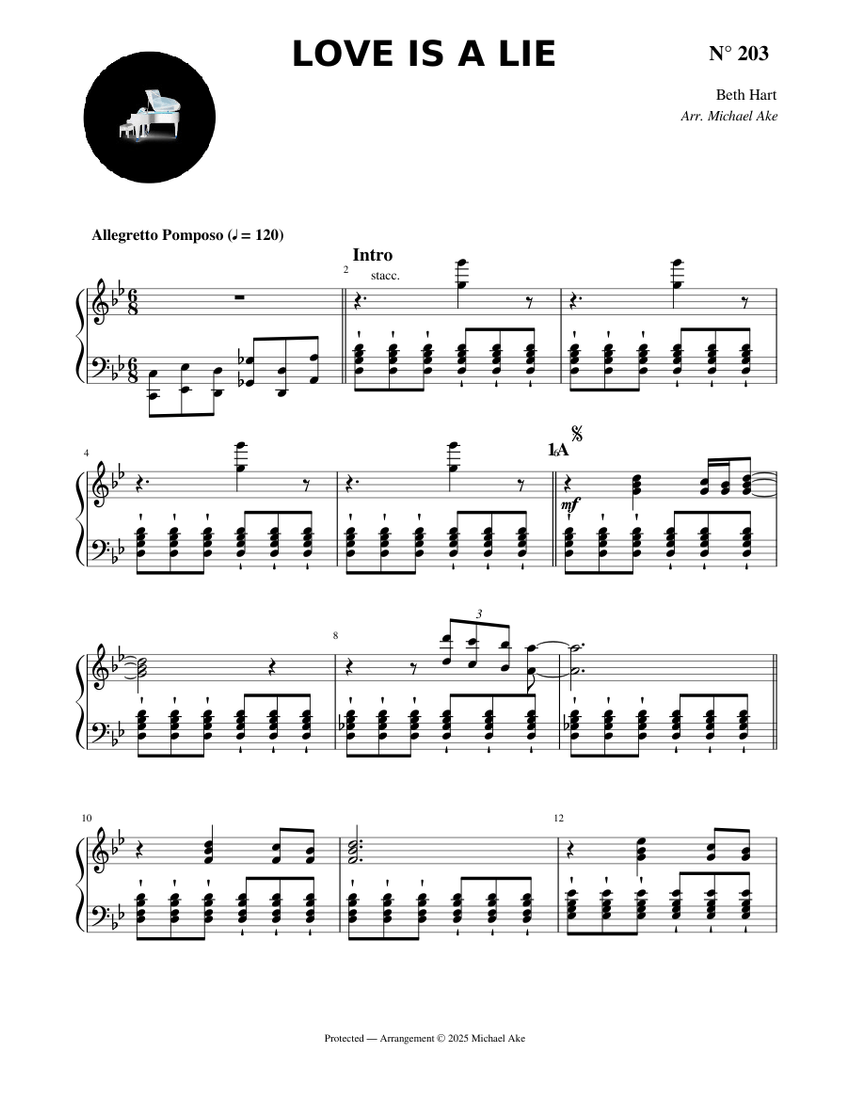 Love is A Lie – Beth Hart Sheet music for Piano (Solo) | Musescore.com