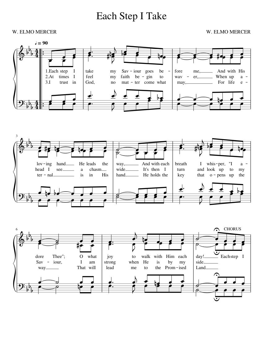 128 Each Step I Take Sheet Music for Piano (Solo) easy | MuseScore.com