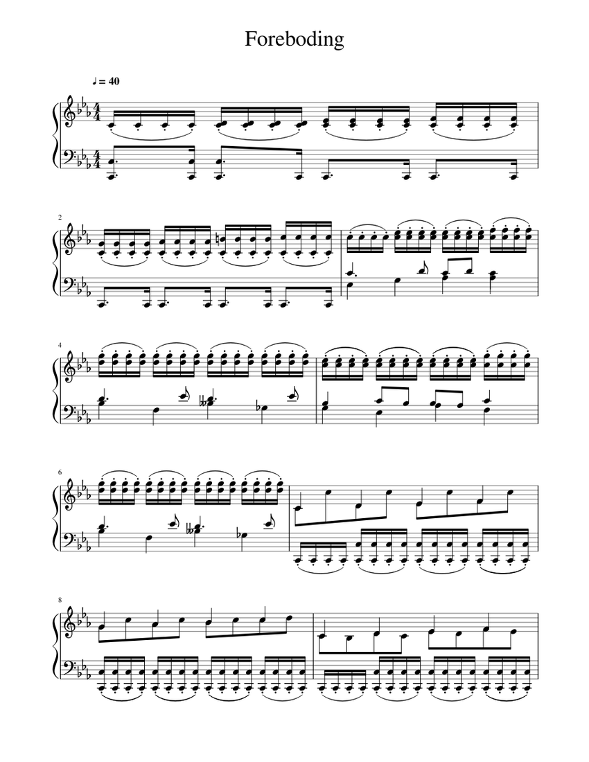 Foreboding Sheet music for Piano (Solo) | Musescore.com