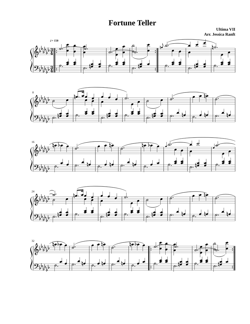 Ultima VII - Fortune Teller Sheet music for Piano (Solo) | Musescore.com