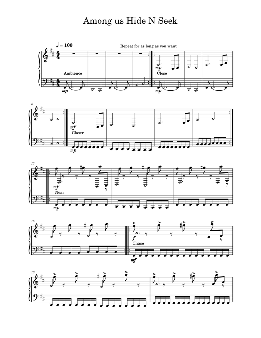 Among Us Hide N Seek – InnerSloth Among Us Hide N Seek Sheet music for ...
