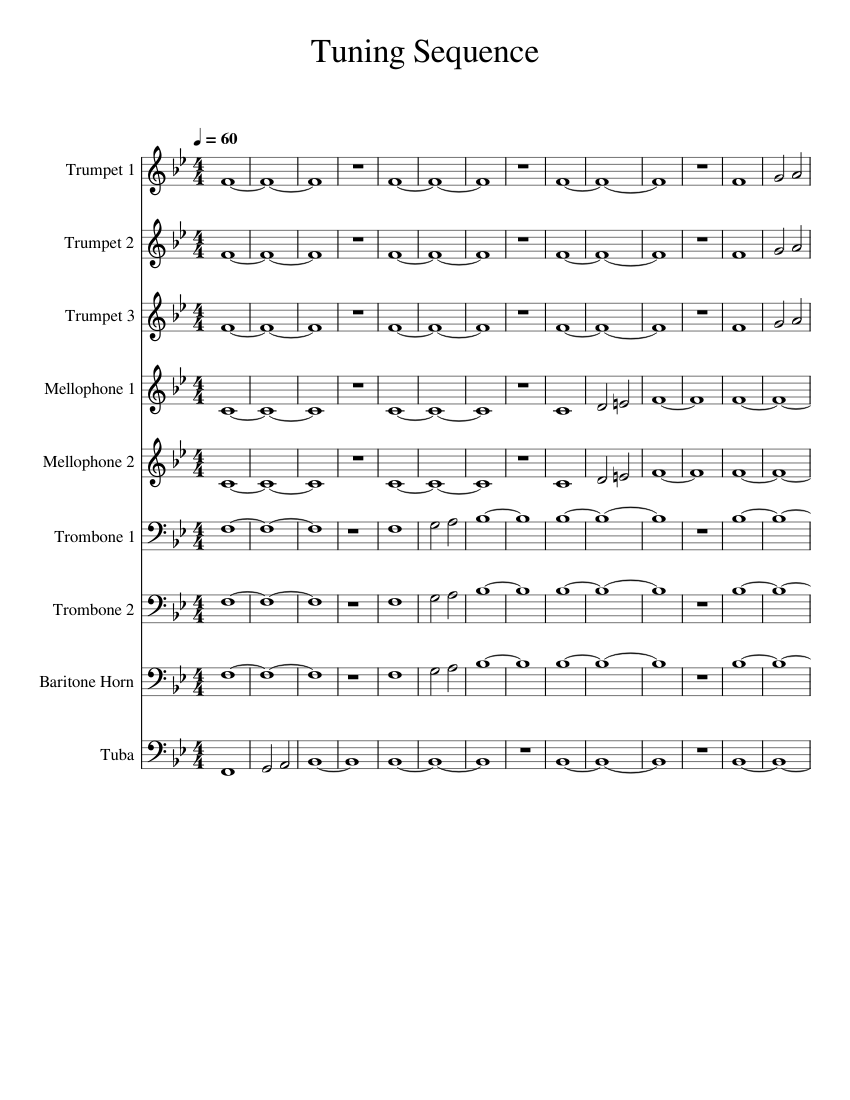 Tuning Sequence – Carolina Crown Tuning Sequence Sheet music for ...