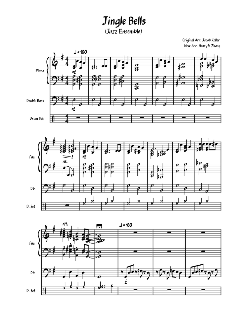 Jingle Bells – Jacob Koller Jingle Bells Jazz Sheet Music for Piano ...