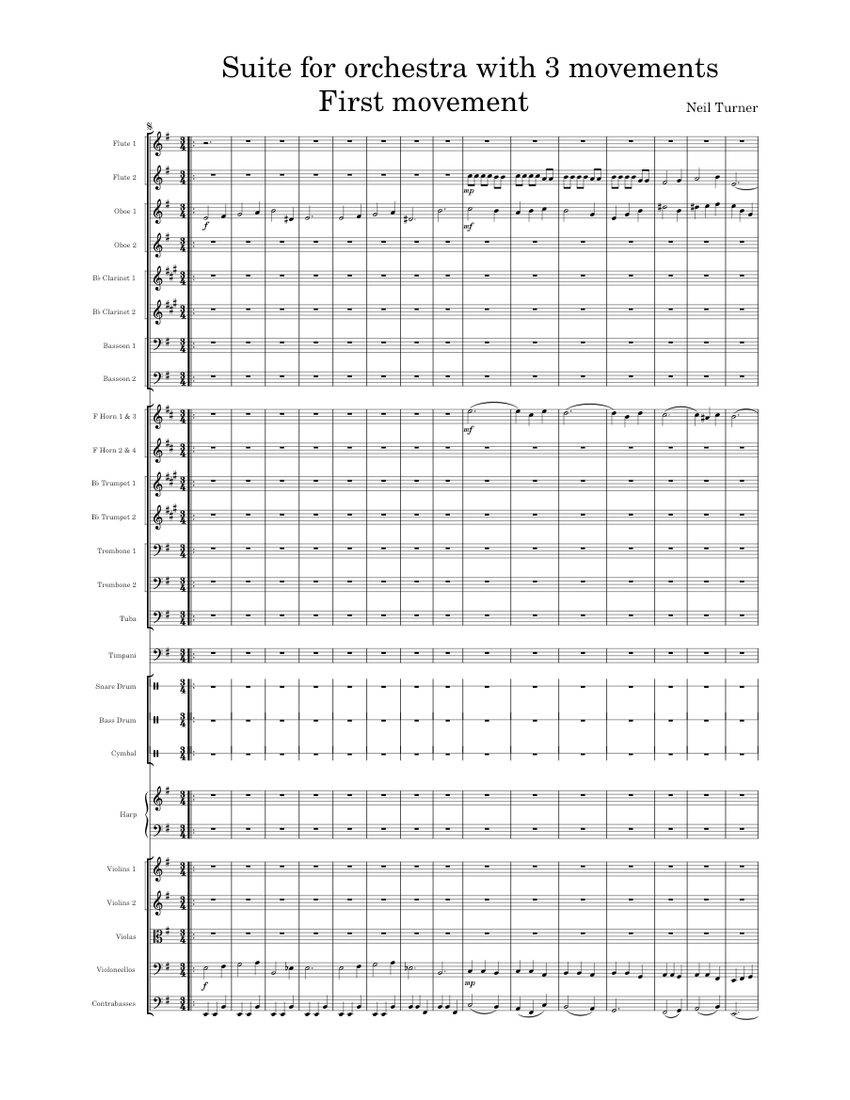 Suite for orchestra with 3 movements - First movement/Neil Turner Sheet ...