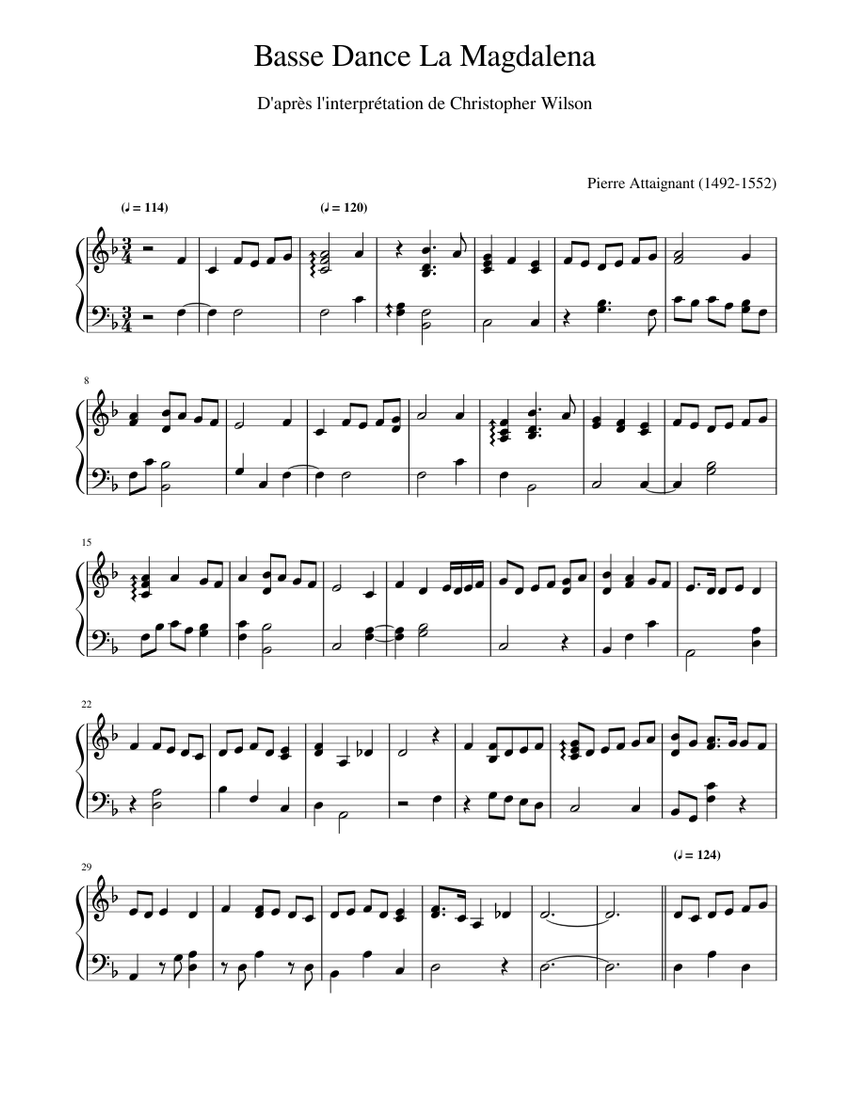 Basse dance La Magdalena – Pierre Attaingnant - Christopher Wilson ...