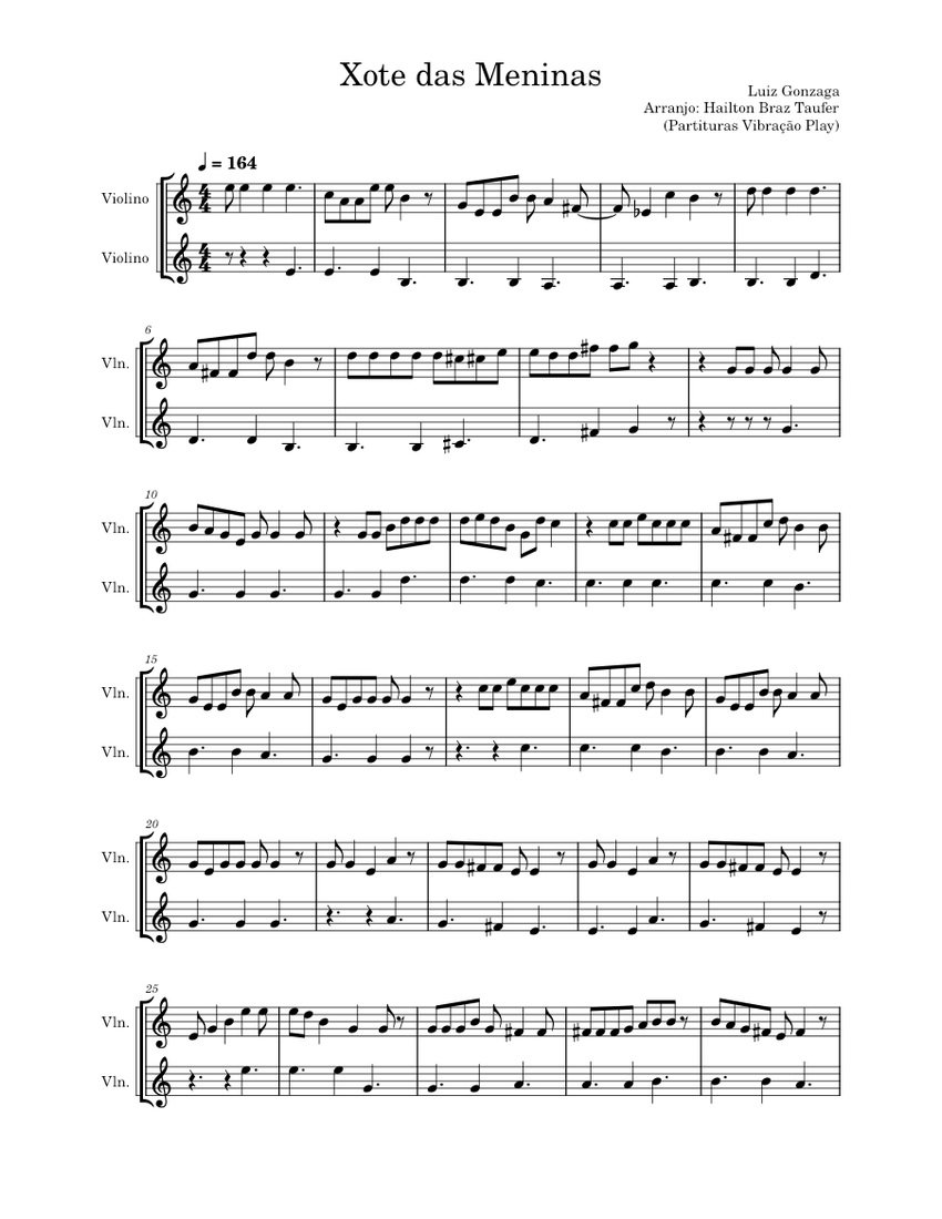 xote das meninas Hailton Braz Taufer (Partituras Vibração Play) Sheet ...